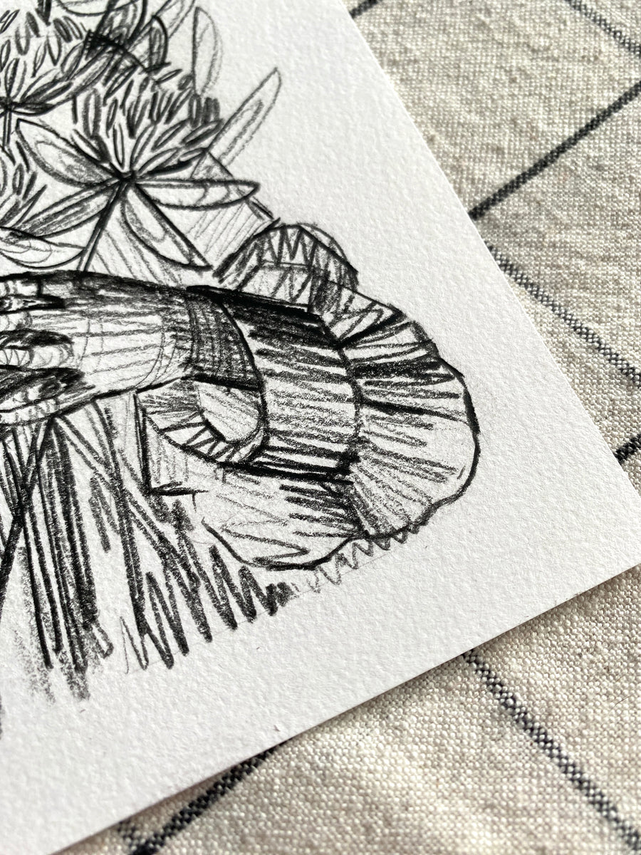 Clover Hands Original Drawing - A5 – aimeemacillustration
